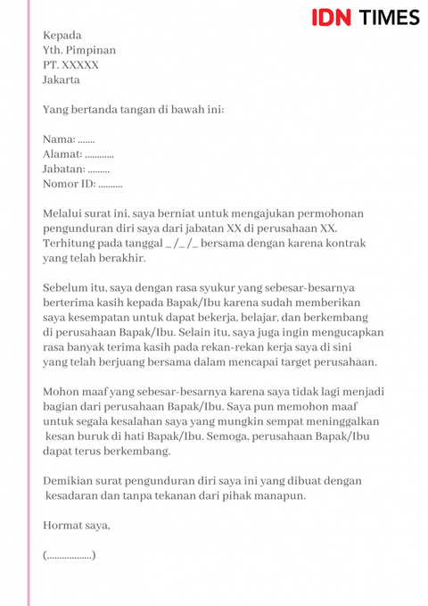 12 Contoh Surat Resign Kerja yang Baik dan Profesional | IDN Times