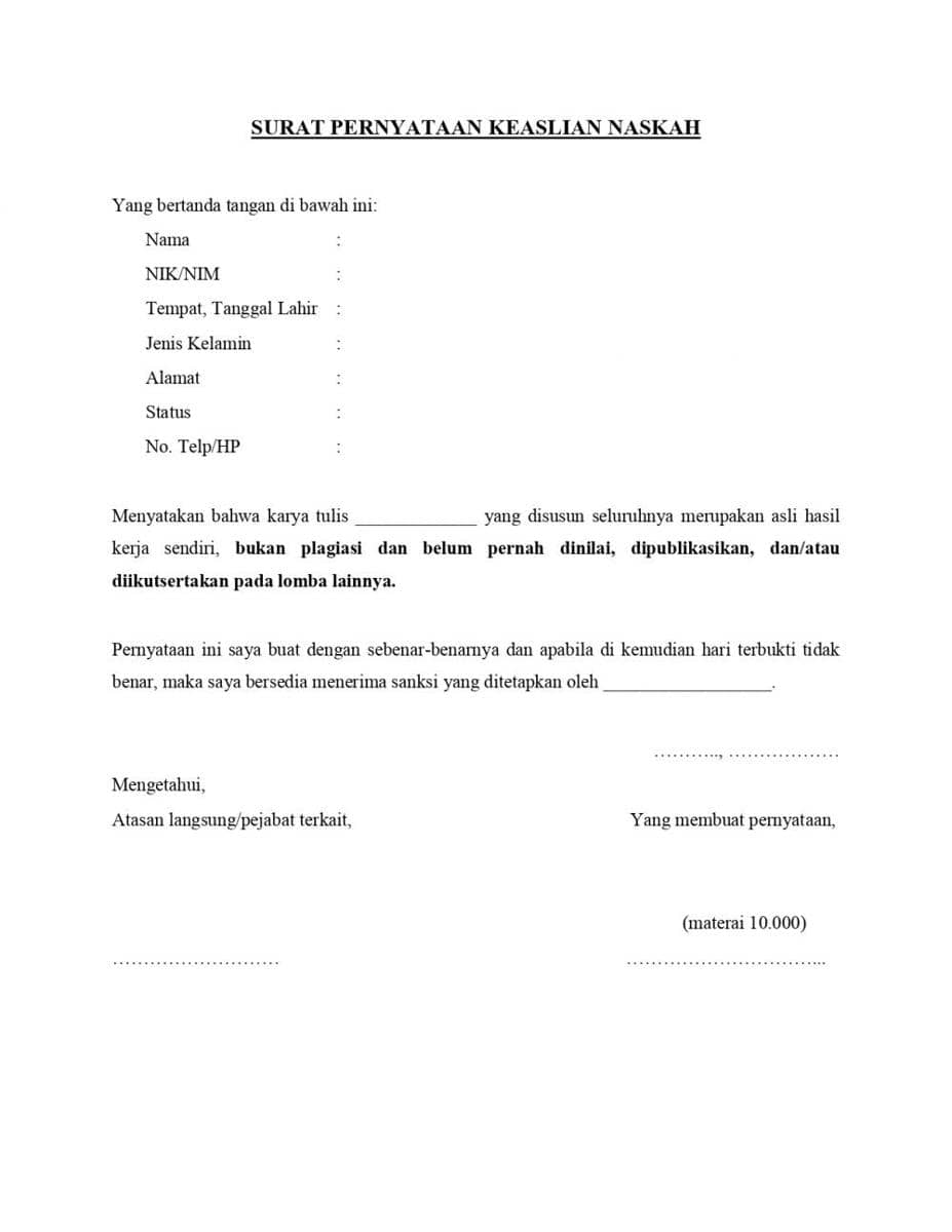 10 Contoh Surat Pernyataan dan Cara Buatnya, Lengkap! | IDN Times