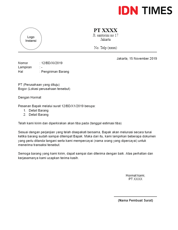 10 Contoh Surat Pengantar Beserta Formatnya, Simak yuk! | IDN Times
