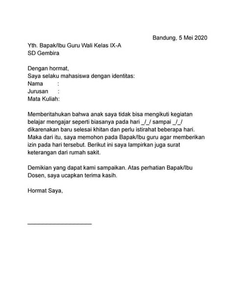 10 Contoh Surat Izin Sekolah, Kuliah dan Kerja yang Sopan | IDN Times