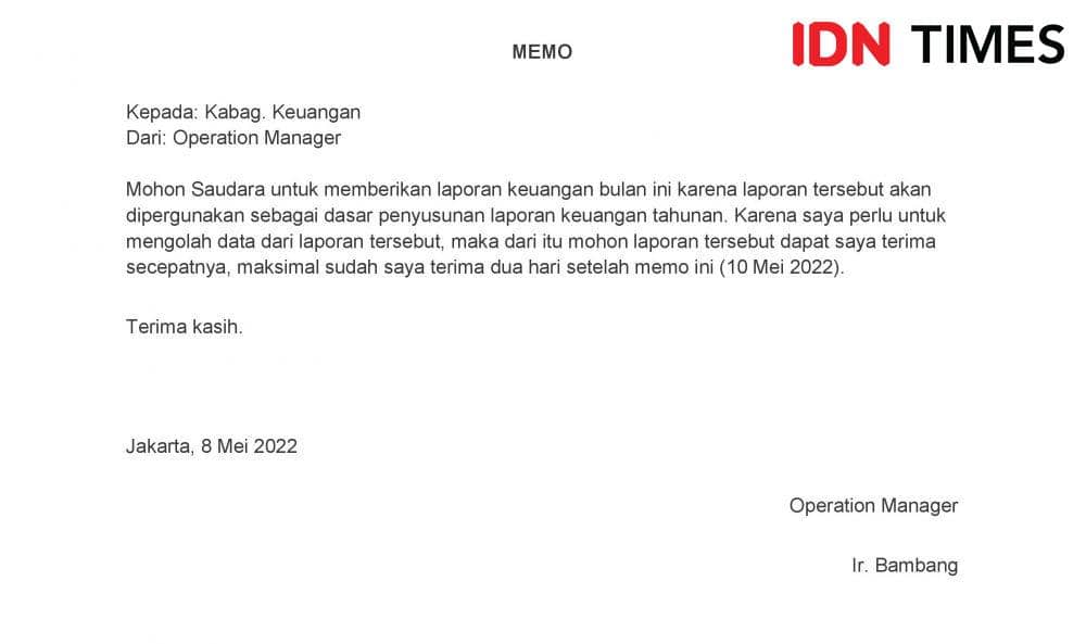 7 Contoh Memo Resmi dan Tidak Resmi, Begini Cara Membuatnya | IDN Times