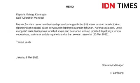 7 Contoh Memo Resmi dan Tidak Resmi, Begini Cara Membuatnya | IDN Times