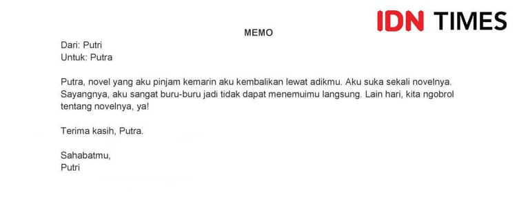 7 Contoh Memo Resmi dan Tidak Resmi, Begini Cara Membuatnya | IDN Times