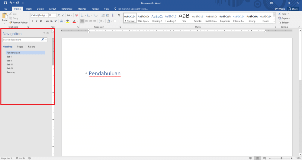 Cara Memunculkan Navigation Pane di Word dengan Cepat | IDN Times