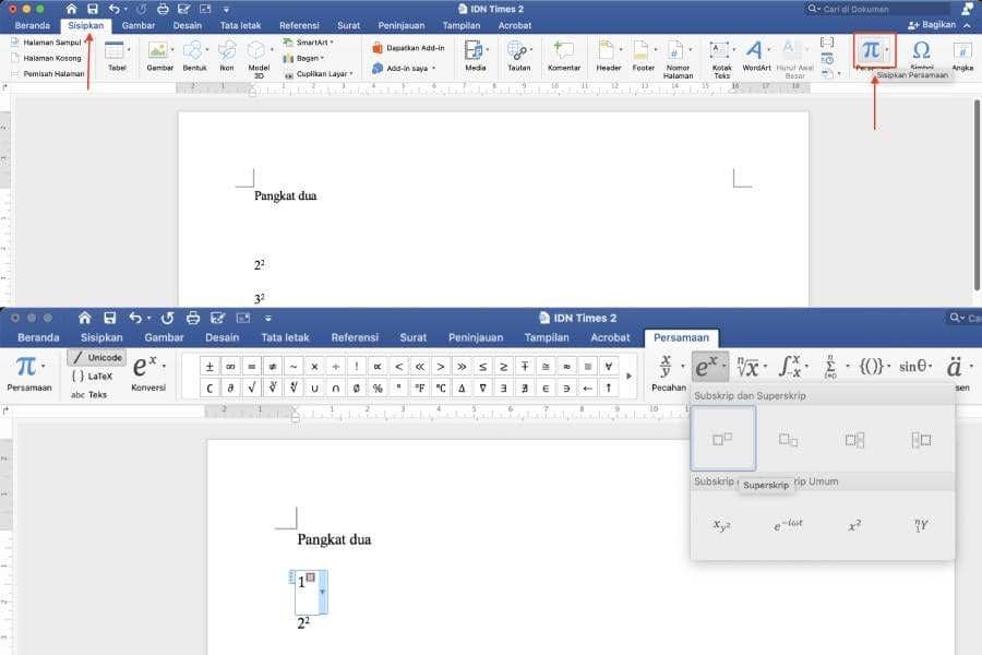 3 Cara Membuat Pangkat di Word, Bisa Atas dan Bawah | IDN Times