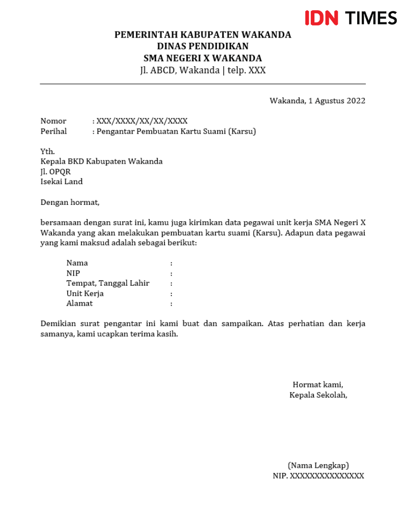 10 Contoh Surat Pengantar Beserta Formatnya, Simak yuk! | IDN Times