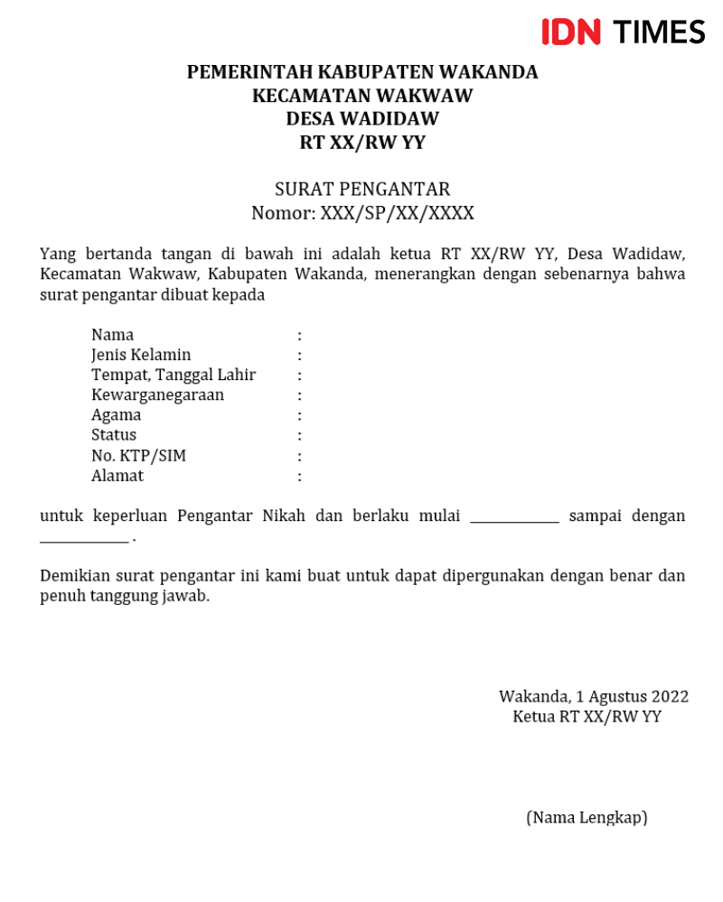 10 Contoh Surat Pengantar Beserta Formatnya, Simak yuk! | IDN Times