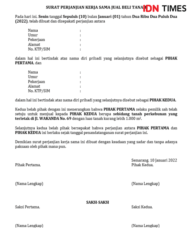 10 Contoh Surat Perjanjian Kerjasama yang Benar, Simak yuk! | IDN Times