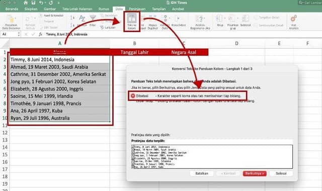 2 Cara Memisahkan Data di Excel Sesuai Kategori dengan Cepat | IDN Times
