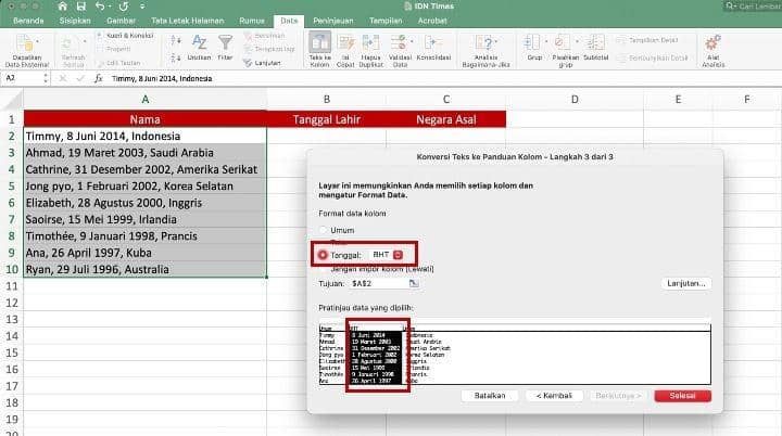 2 Cara Memisahkan Data di Excel Sesuai Kategori dengan Cepat | IDN Times