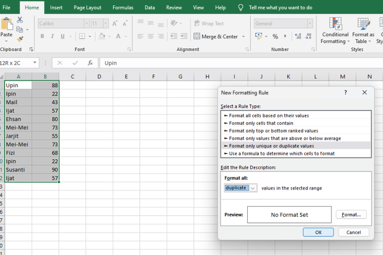 Cara Menemukan Data Duplikat di Excel dengan Mudah | IDN Times