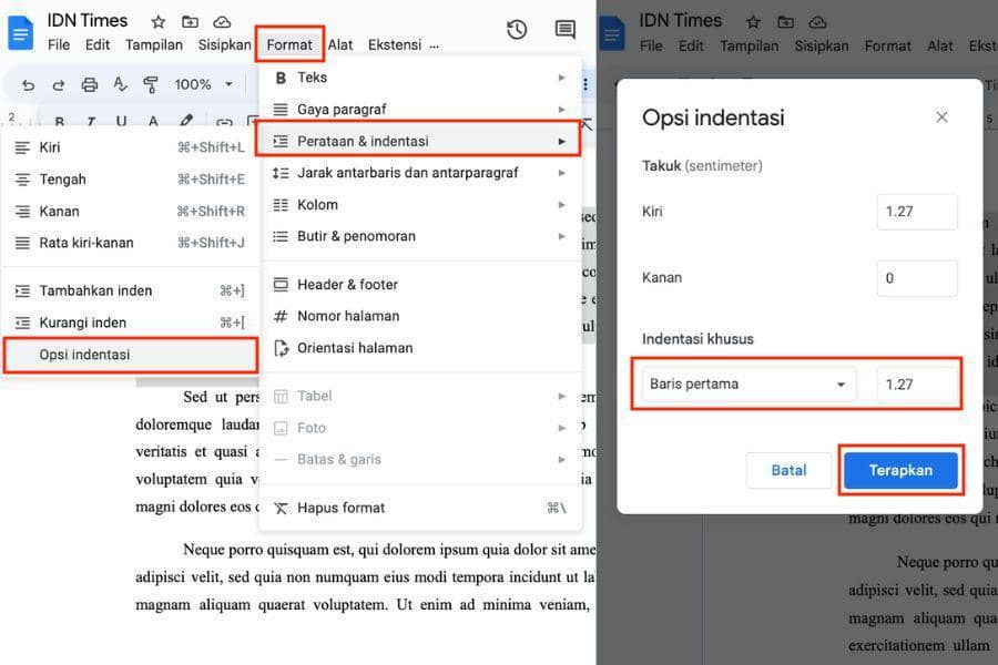 2 Cara Membuat Paragraf Menjorok di Google Docs, Mudah kok! | IDN Times