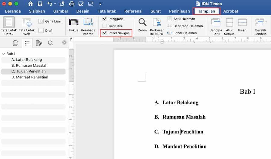Cara Membuat Heading di Word untuk Bikin Daftar Isi Otomatis | IDN Times