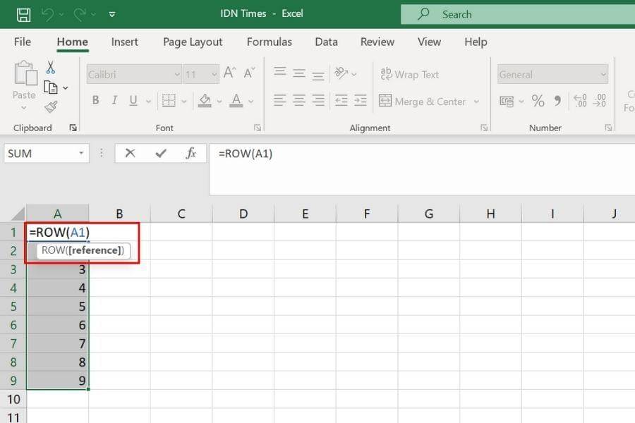 3 Cara Membuat Numbering di Excel Secara Manual dan Otomatis | IDN Times