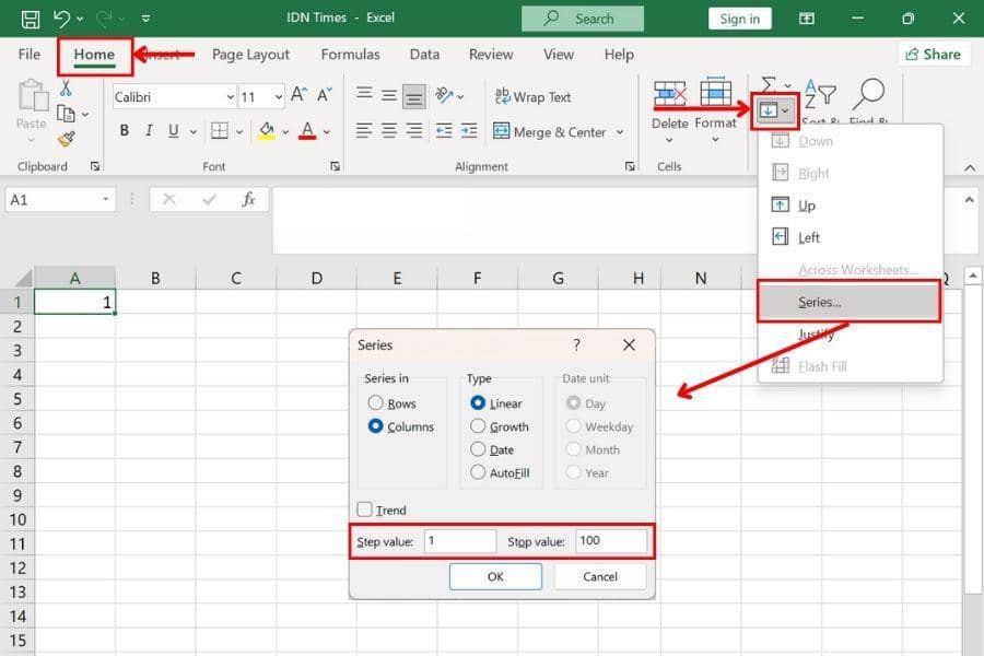 3 Cara Membuat Numbering di Excel Secara Manual dan Otomatis | IDN Times