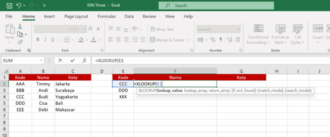 Rumus dan Fungsi XLOOKUP di Excel dan Cara Menggunakannya | IDN Times