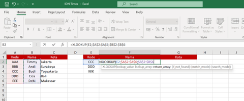 Rumus dan Fungsi XLOOKUP di Excel dan Cara Menggunakannya | IDN Times