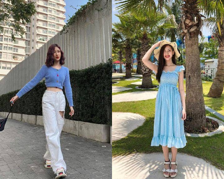 Inspirasi Outfit Nuansa Biru ala Jane Raamida | IDN Times