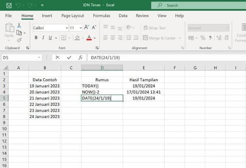 4 Cara Membuat Tanggal Otomatis di Excel Pakai Rumus | IDN Times