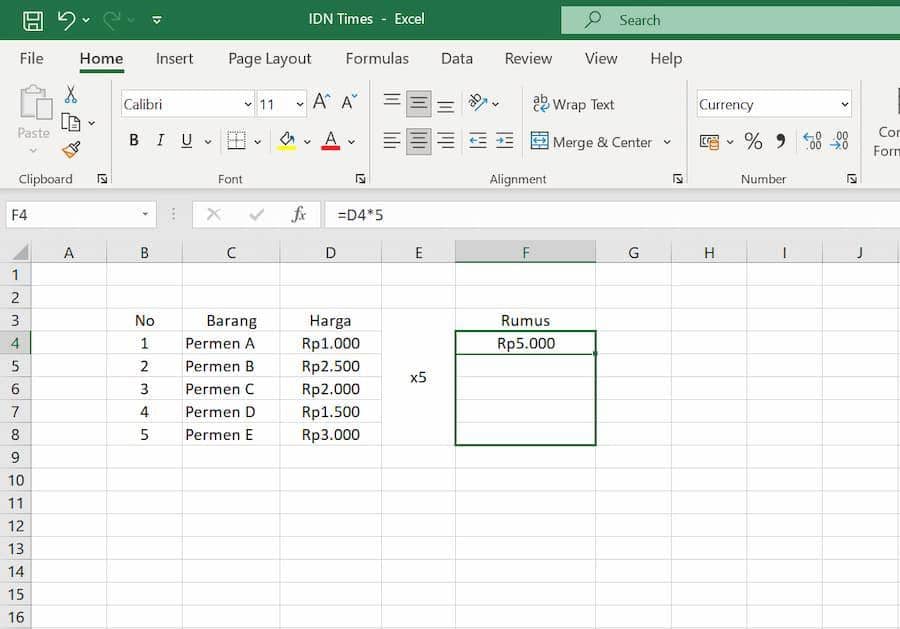 2 Cara Copy Rumus Excel ke Bawah dengan Cepat dan Mudah | IDN Times