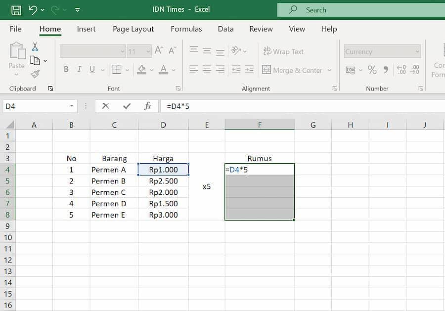 2 Cara Copy Rumus Excel ke Bawah dengan Cepat dan Mudah | IDN Times