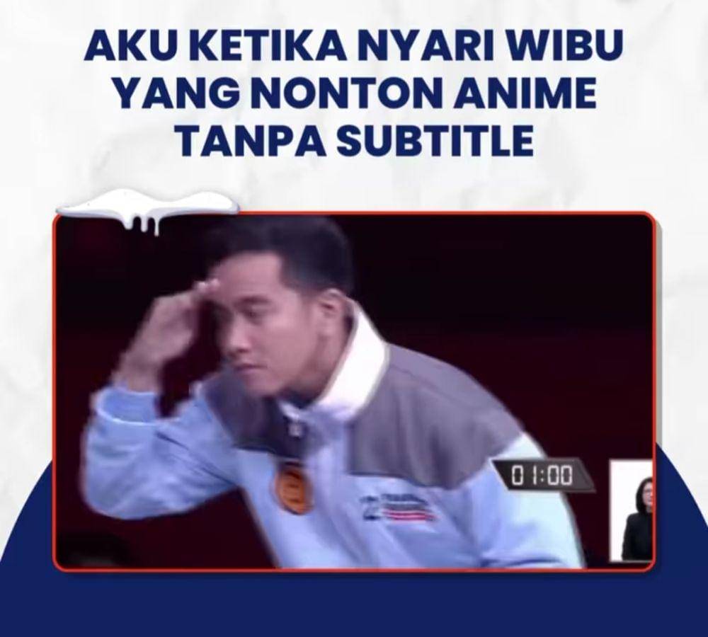 Meme Gibran Celingak-celinguk Cari Sesuatu | IDN Times