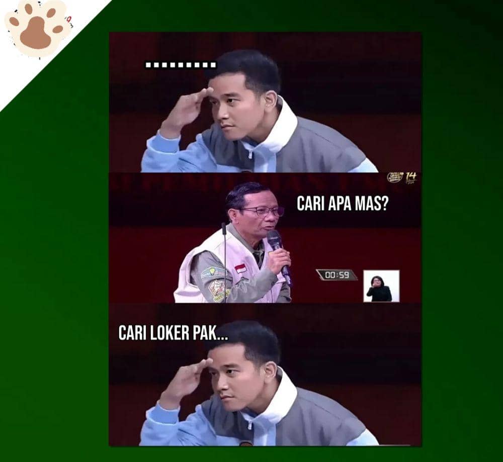Meme Gibran Celingak-celinguk Cari Sesuatu | IDN Times