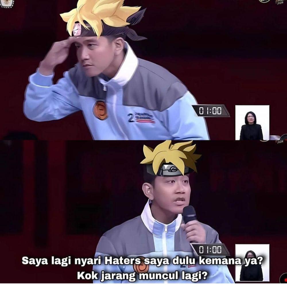 Meme Gibran Celingak-celinguk Cari Sesuatu | IDN Times