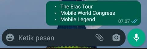 Cara Membuat Daftar Poin Daftar Nomor Terbaru di WhatsApp | IDN Times