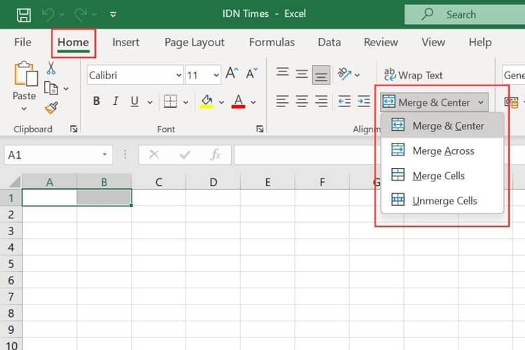 Cara Merge Cell di Excel untuk Gabungkan Sel Jadi Satu | IDN Times