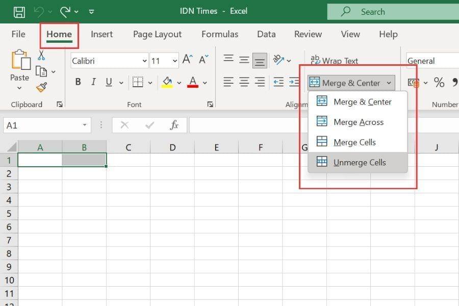 Cara Merge Cell di Excel untuk Gabungkan Sel Jadi Satu | IDN Times