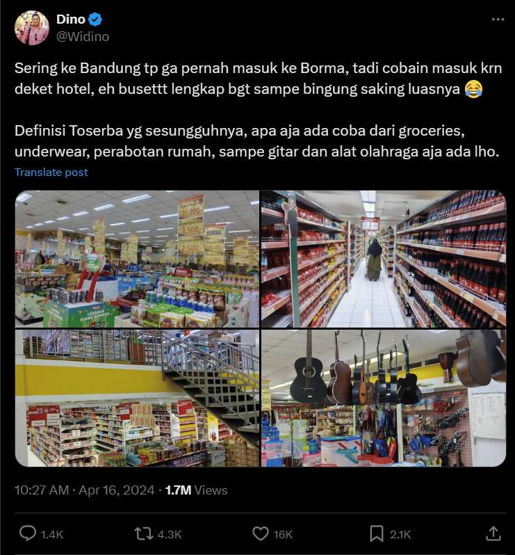 Borma Toserba, Toko Retail di Jawa Barat yang Viral | IDN Times