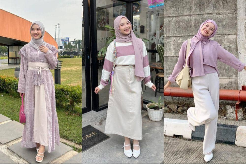 7 OOTD Hijab Nuansa Ungu ala Siska Amera, Eye Catching! | IDN Times Sulsel