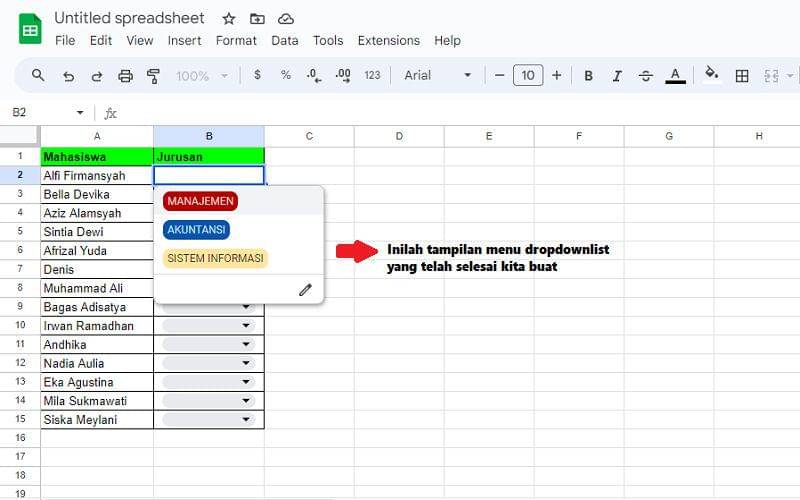 Cara Membuat Menu Dropdown List di Google Sheet untuk Pemula | IDN ...