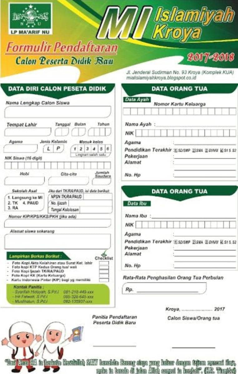 7 Contoh Formulir Pendaftaran Siswa Baru | IDN Times