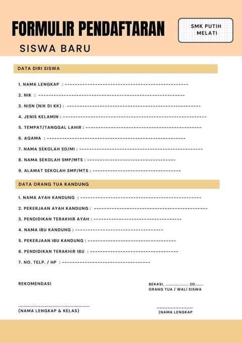 7 Contoh Formulir Pendaftaran Siswa Baru | IDN Times