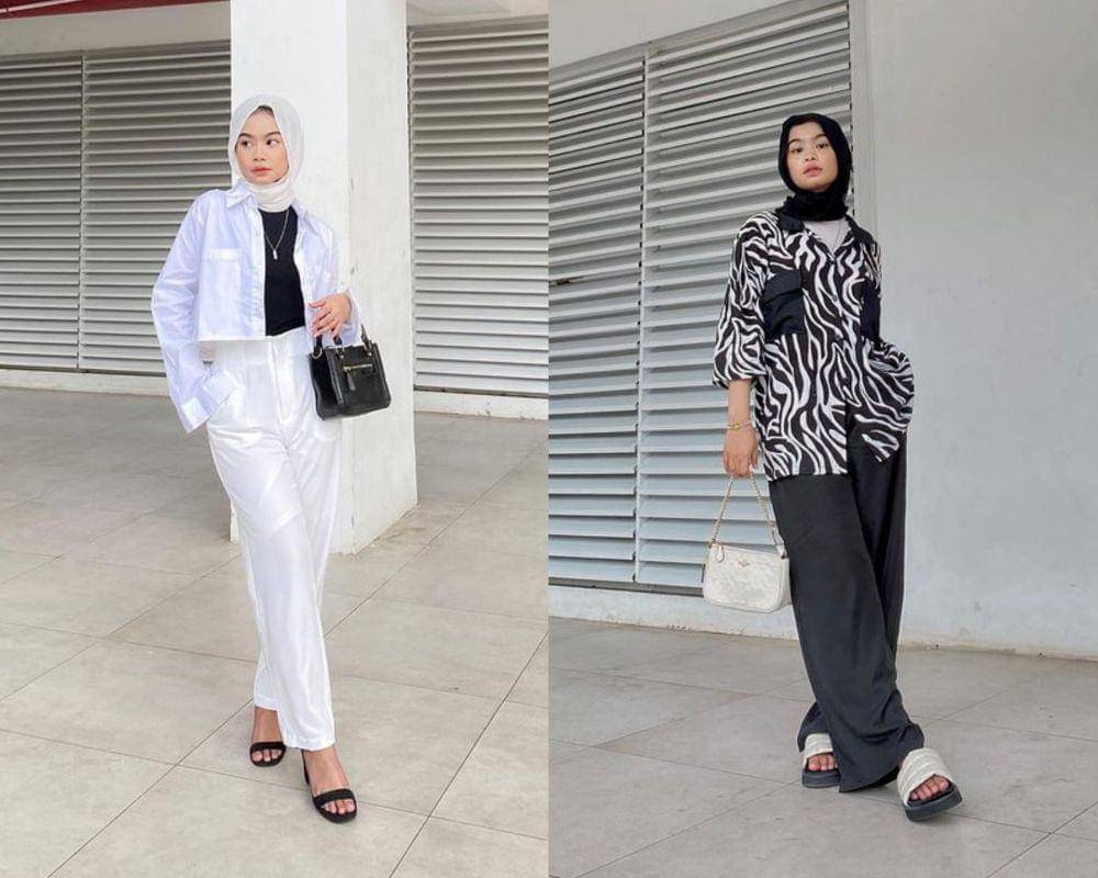 Ide Outfit Hijab Monokrom ala Nola Clara, Anti Boring! | IDN Times Lampung