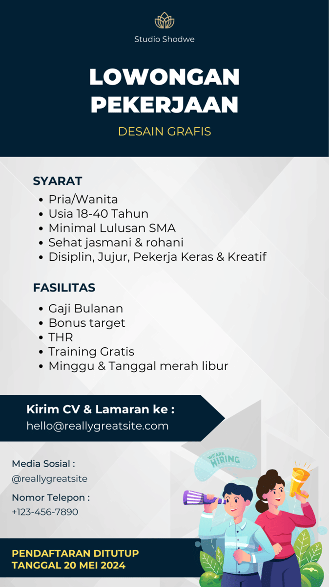 9 Template Poster Lowongan Pekerjaan Gratis, Simpel! | IDN Times