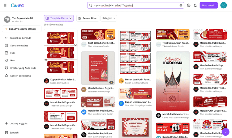 Tips Membuat Kupon Jalan Sehat 17 Agustus via Canva Mudah | IDN Times