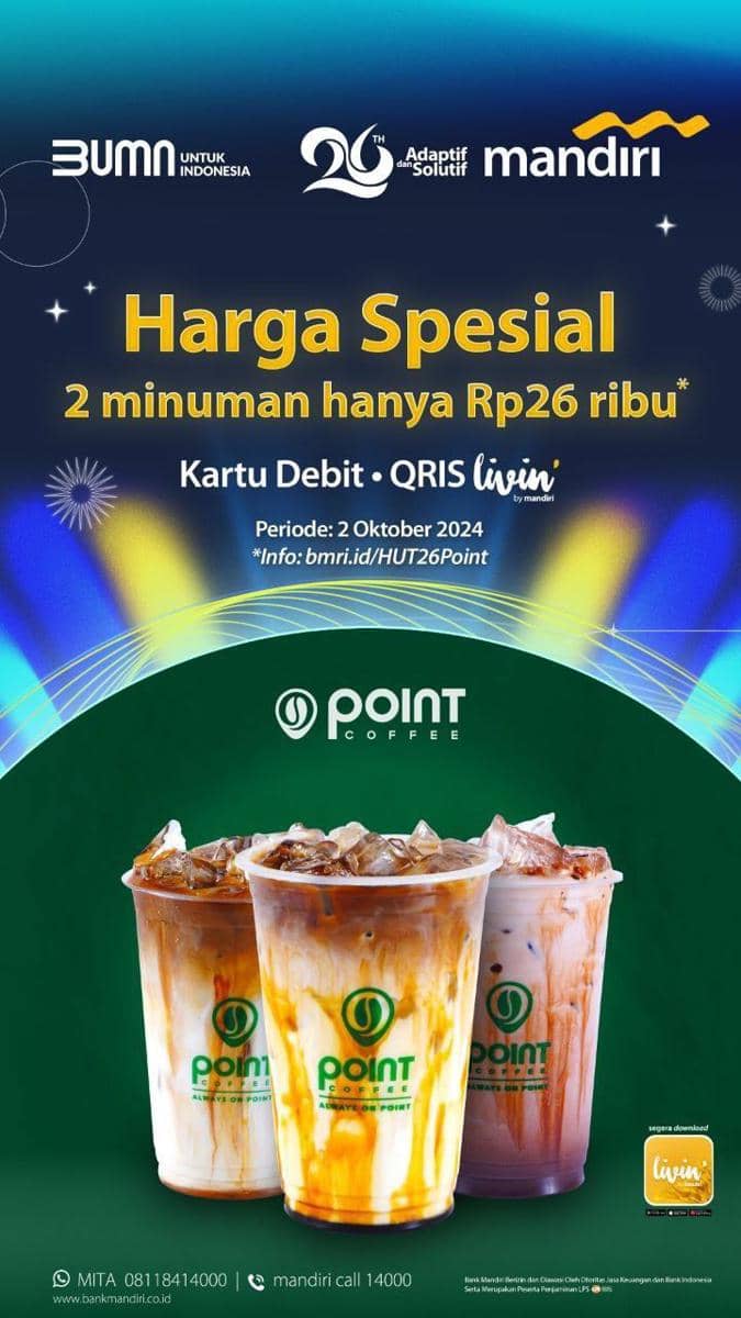40 Promo Makanan dan Minuman HUT ke-26 Bank Mandiri | IDN Times