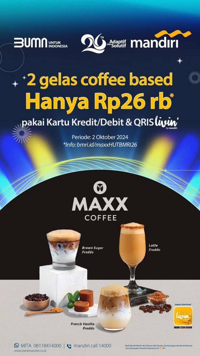 40 Promo Makanan dan Minuman HUT ke-26 Bank Mandiri | IDN Times