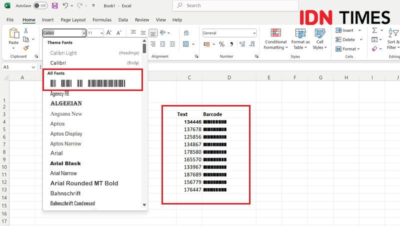 Cara Membuat Barcode di Excel, Mudah dan Cepat | IDN Times