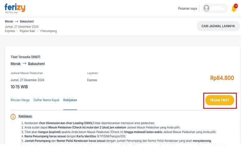 Cara Beli Tiket Feri Online di Ferizy, Tanpa Antre dan Calo | IDN Times