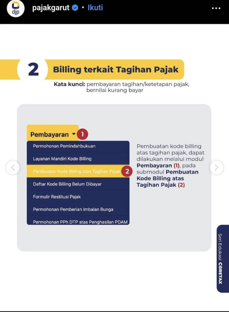 Cara Buat Kode Billing di Coretax DJP 2025, Ada 3 Skema! | IDN Times