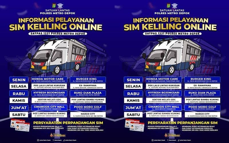 Jadwal SIM Keliling Depok September 2025 | IDN Times
