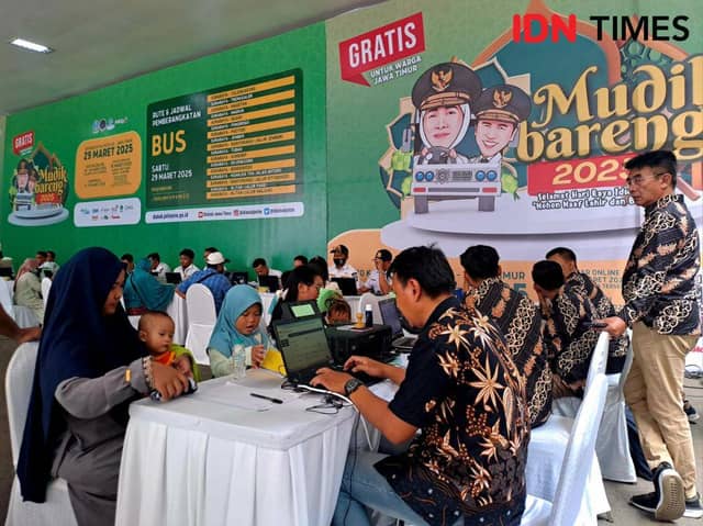 'War' Tiket Mudik Bareng Gratis 2025 di Dishub Jatim | IDN Times Jatim
