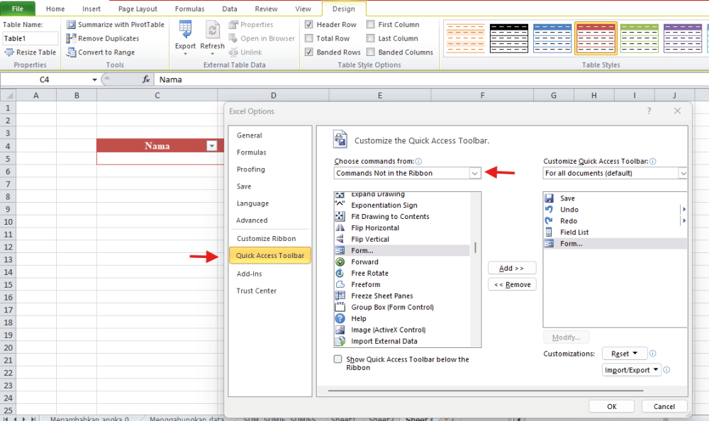 Cara Cepat Membuat Form Input Data di Excel | IDN Times