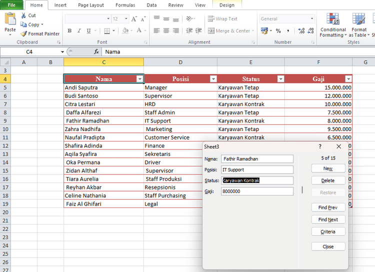 Cara Cepat Membuat Form Input Data di Excel | IDN Times