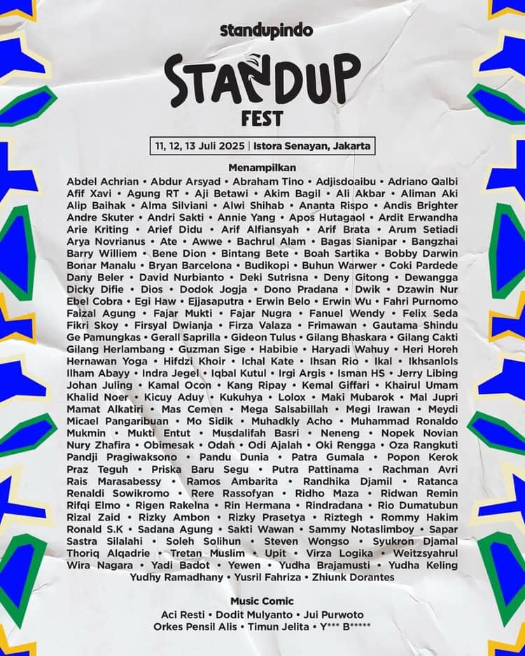 Daftar Lineup Komika di Standup Fest 2025 dan Harga Tiketnya | IDN Times