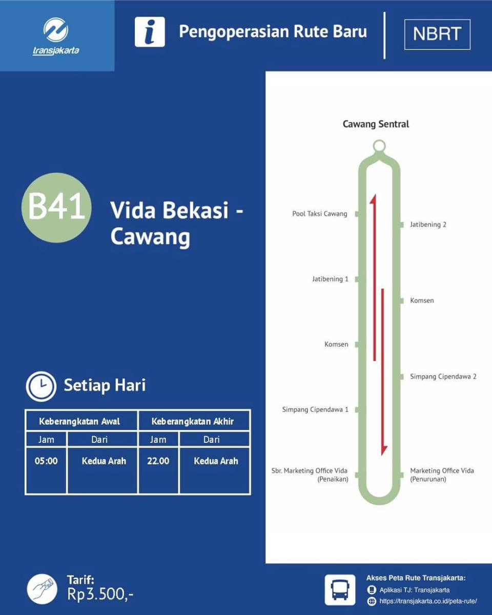 Catat! Rute Lengkap Transjabodetabek B41 Cawang–Vida Bekasi | IDN Times
